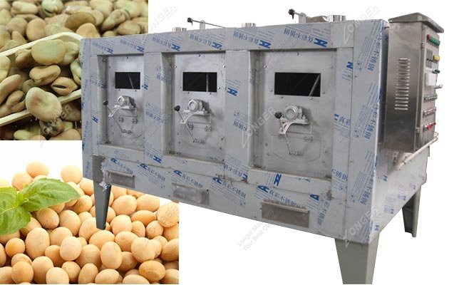 Gas Broad Bean Roaster|Soya Bean Roasting Machine Three Drum