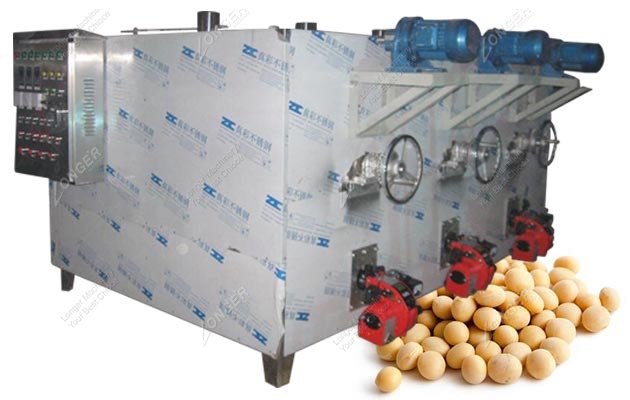 Gas Broad Bean Roaster|Soya Bean Roasting Machine Three Drum
